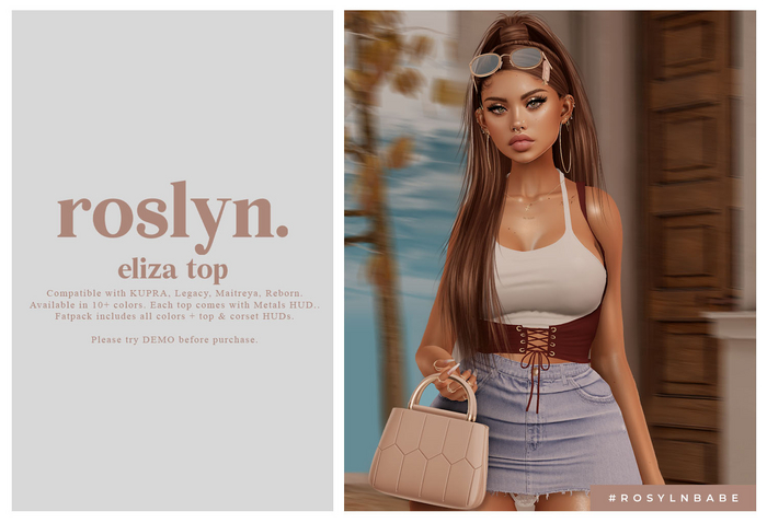 Second Life Marketplace Roslyn Eliza Top Fatpack